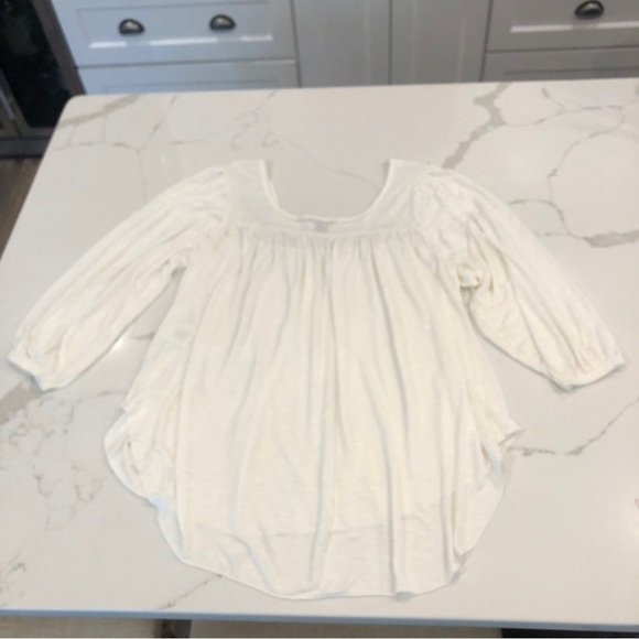 Joe Boxer | Tops | Joe Boxer White Blue Embroidered Peasant Square Neck ...